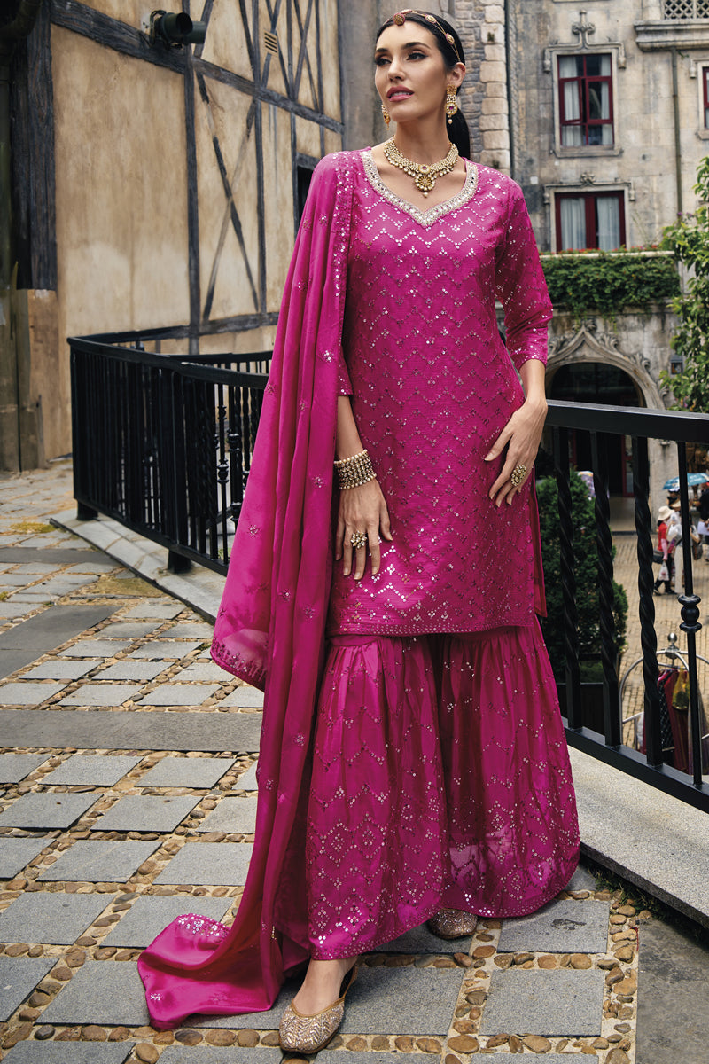 Rani Color Chinon Fabric Fancy Embroidered Function Wear Readymade Pal